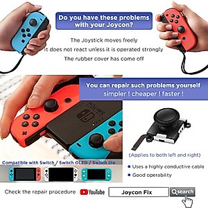 GeeRic, Joycon Joystick Replacement, 34 PCS Joycon Repair Kit Compatible with Switch OLED, Joycon Repair Kit Joystick Replacement Parts Set Compatible with Switch