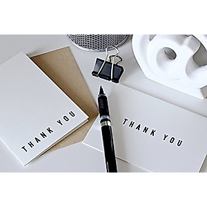 Verbaa 100 Premium Paper Thank You Cards With Self-Seal Envelopes - 2 Designs of Elegant Modern Thank You Cards For Any Occasion - Wedding, Engagement, Funeral, Graduation, Business (100-pack)