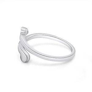 AFFY Bright Music Note Adjustable Ring in 14k White Gold Over Sterling Silver