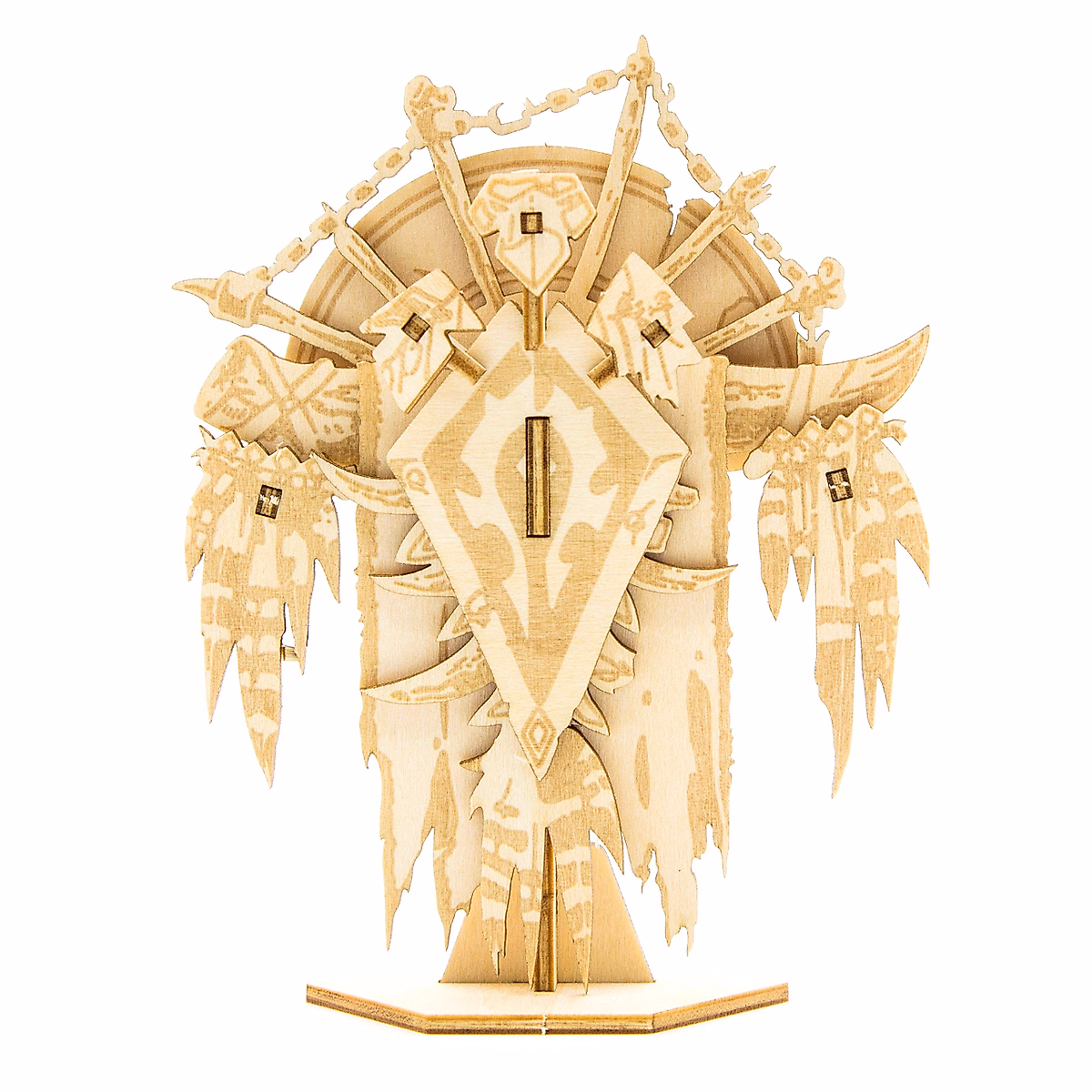 World of Warcraft Horde 3D Wood Puzzle & Model Figure Kit (19 Pcs) with Exclusive Poster - Build & Paint Your Own 3-D Game Toy - Holiday Educational Gift for Kids & Adults, No Glue Required, 12+ 