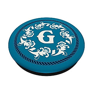 Western Cowboy Cowgirl Design Monogram - Teal - Letter G PopSockets Swappable PopGrip