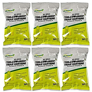 RESCUE! Yellowjacket Attractant Cartridge (10 Week Supply) – for RESCUE! Reusable Yellowjacket Traps - (6 Pack)