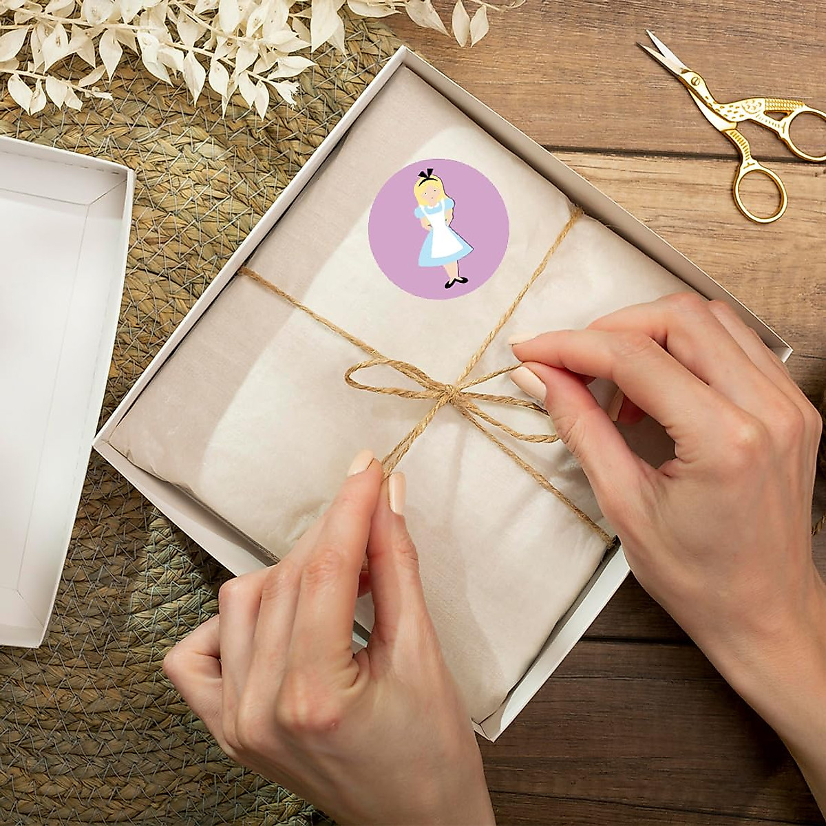 Andaz Press Birthday Chocolate Drop Labels Trio, Fits Kisses Party Favors, Alice in Wonderland - Alice, Cheshire Cat, Happy Birthday, 216-Pack