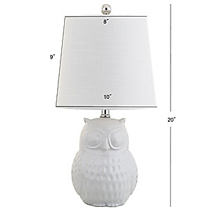 JONATHAN Y JYL1026A Hoot 20.5" Ceramic Mini LED Table Lamp, Cottage, Transitional, Modern, Elegant, Office, Living Room, Family Room, Dining Room, Bedroom, Hallway, Foyer, White Owl