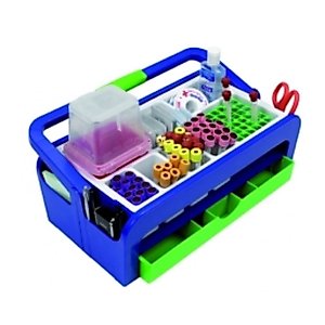 Heathrow Scientific Phlebotomy Tray Tote with Drawer and Folding Handle, Lightweight, Disposable Inserts Included