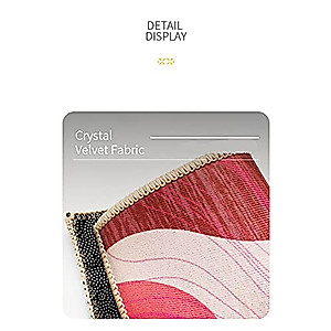 Wusan Purple Rugs with Gold Design Marble Carpets for Living Room Bedroom Velvet Crystal Doormats Throw Rugs Floor Pad Modern Art Decor, 19.7 in x 31.5 in