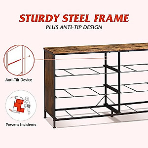 WLIVE Wide Dresser with 6 Drawers, TV Stand for 60" TV, Fabric Double Dresser, Large Storage Tower Unit, Chest of Drawers for Bedroom, Closet, Living Room, Hallway, Nursery, Rustic Brown