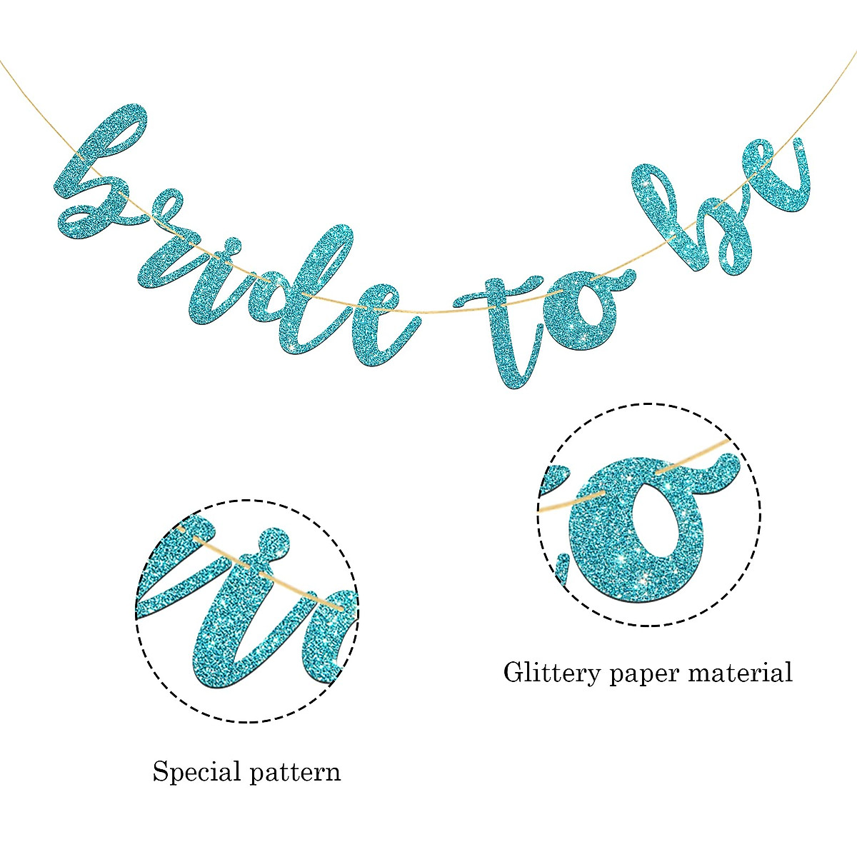 Talorine Bride to Be Banner for Bridal Shower, Engaged, Marry Party, Wedding, Hen Night Party Decorations (Blue Glitter)