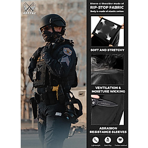 XKTTAC G3 Combat Tactical Shirt for Men with 2-4 Pockets Airsoft-Military-Paintball-Camping Gear Multicam Army BDU TOP Security Clothes（Black/2 Pockets，M）