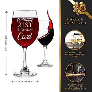 My Personal Memories, Custom Etched Happy 30th 40th 50th 60th Birthday Champagne Flute, Wine, Stemless, Pilsner Beer, Shot Glass (16 oz Wine Glass with Stem)