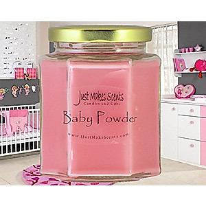 Baby Powder Scented Blended Soy Candle - Pink | Hand Poured in The USA by Just Makes Scents
