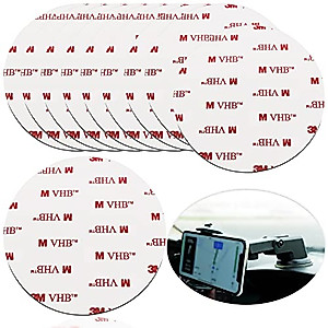 10 Pack 80mm (3.15") Circular Double Sided Sticky Pads, Strong Car Sticky Adhesive Replacement for Car Mount Mounting Holder Disk Windshield GPS Camera Lock Sucker Suction Cup Hook Dashboard Bracket