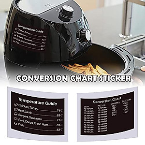 RYGRZJ Air Fryer Conversion Chart Sticker,Air Fryer Accessories Cook Times,Kitchen Conversion Chart,Air Fryer Cooking Times Chart Sticker,Air Fryer Magnetic Cheat Sheet Set
