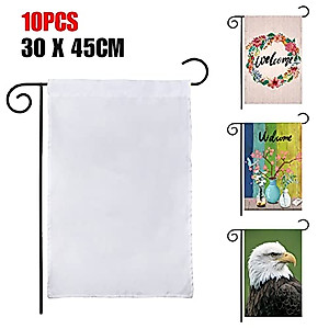 BULLETSHAKER Blank Garden Flag for Vinyl - Sublimation Flags Blank Polyester 3-Layer Weave Strands - DIY Plain Garden Flag 10Pcs 12 x 18 inches (30x45CM)