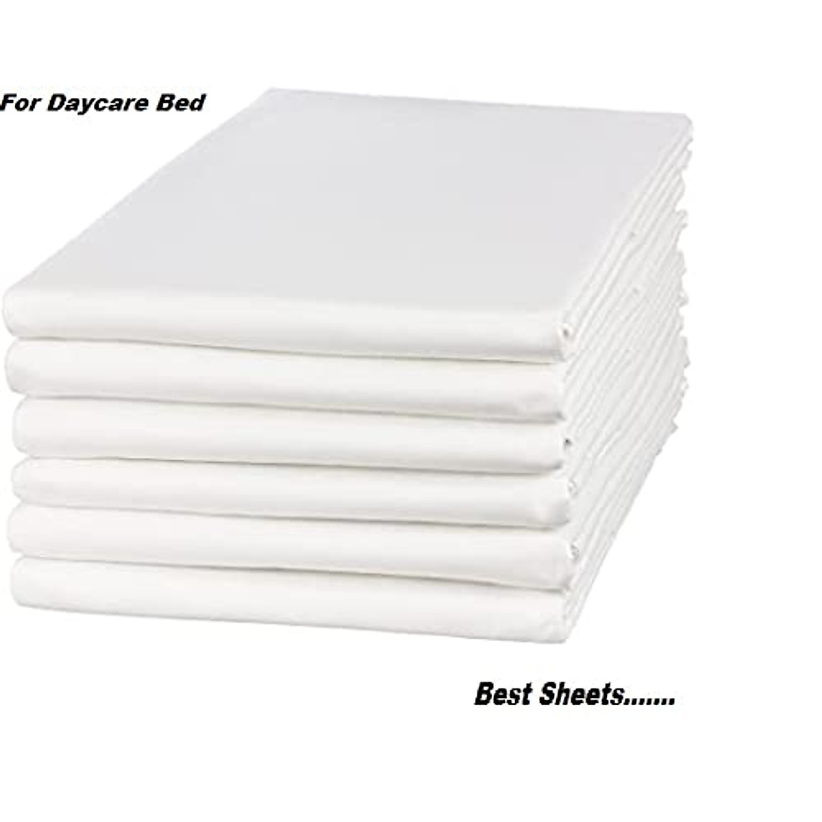 Daycare Sheets- Pre-School Cot Sheet, Children's Naptime Mat Sheet, White Breathable Soft 22 X 54 inch Pack of 6- Cot Fitted Sheet for Boys and Girls Standard Daycare Cot Sheets