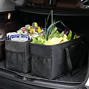 GhvyenntteS Stand Up Extra Large Utility Tote Bag with Metal Wire Frame & Reinforced Bottom Board, Thirty One Utility Tote, Foldable Reusable Grocery Bags with Pockets