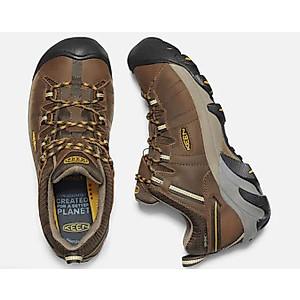KEEN Men's Targhee 2 Low Height Waterproof Hiking Shoes, Cascade Brown/Golden Yellow, 9.5