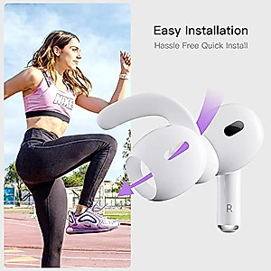 PZOZ 2 Pairs AirPods Pro 2 Ear Hooks, Silicone Anti-Slip in-Ear Earhooks Covers, Ear Tips Accessories Compatible with Apple AirPods Pro 2nd Generation (Not Fit in The Charging Case)