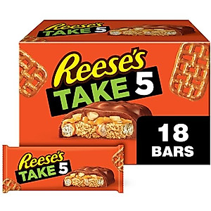REESE'S TAKE 5 Pretzel, Peanut and Chocolate Candy Bars, 1.5 oz (18 Count)