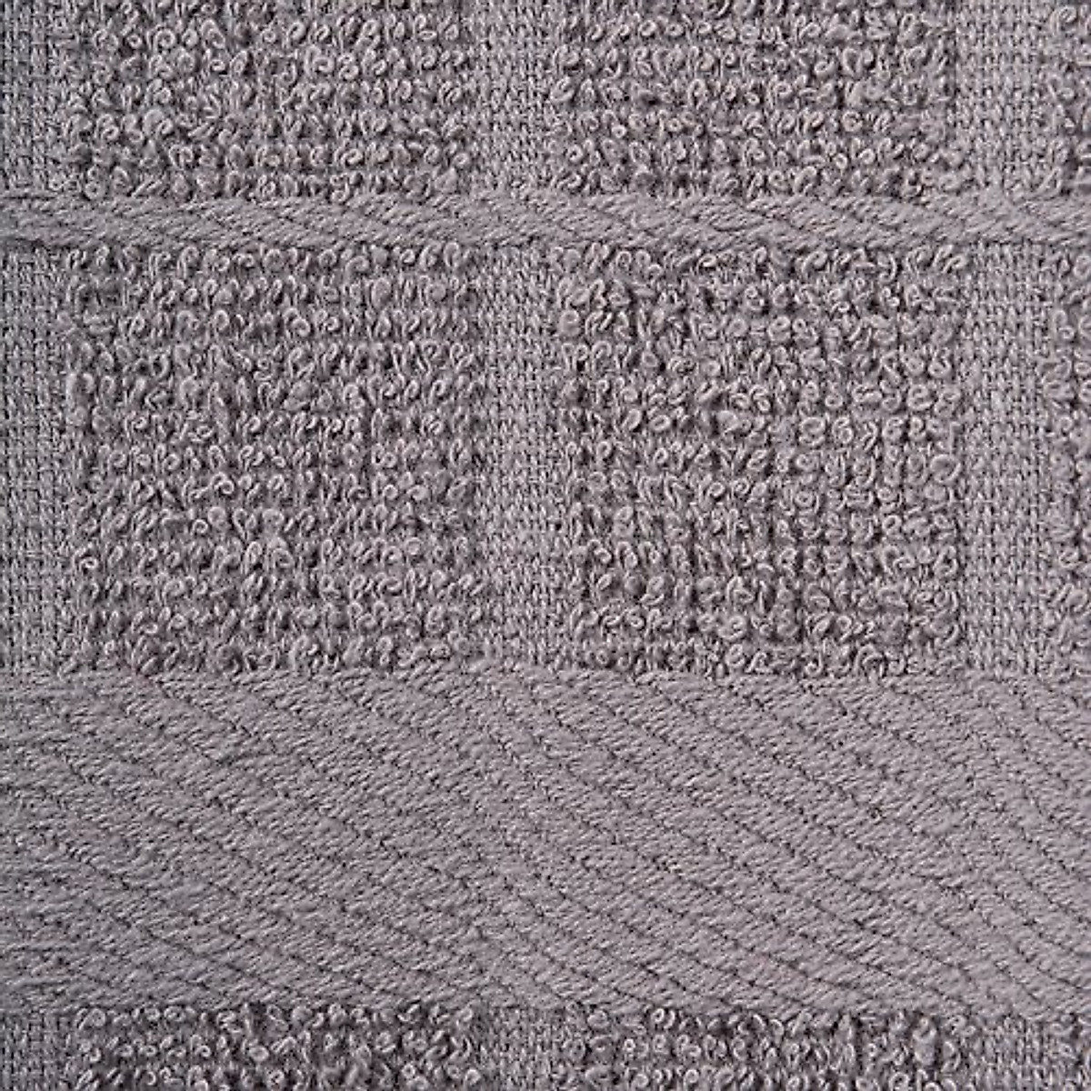 DII Basic Terry Collection Windowpane Dishtowel Set, 16x26, GraySolid, 4 Piece