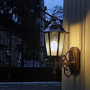 European Wall Light Outdoor Wall Light Waterproof IP54 American Country Hexagon Street Home Garden Balcony Terrace Aluminum Wall Lamp Decoration Courtyard Aisle E27 Glass Wall Lantern