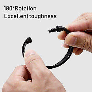 Qulable Shower Curtain Rings-12 Pack- Plastic Shower Curtain Hooks O-Shaped Rings Hook Glide Easily on Bathroom Shower Rod(Black)