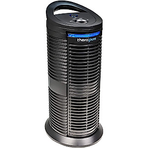 ENVION Therapure TPP220 Small Room Quiet Operating Filter HEPA Air Purifier with 3 Fan Speeds, UV-C Germicidal Light, and Built In Handle, Black