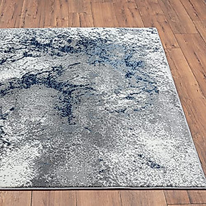 LUXE WEAVERS Cambridge Collection Abstract Area Rug 1685 Blue 5x7