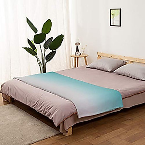 Teal Grey Graident Farmhouse Throw Blanket Flannel Fleece Blanket, Lightweight Blanket for Women Adult Girl, Baby - Microfiber Nap Blanket for Couch, Bed, Sofa - 50" x 40" Rustic Ombre Turquoise Gray