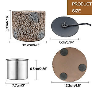 Yumpanda Tabletop Fireplace Mini Portable Concrete Fire Pit Bowl Indoor Outdoor Smores Maker Firepit Brown