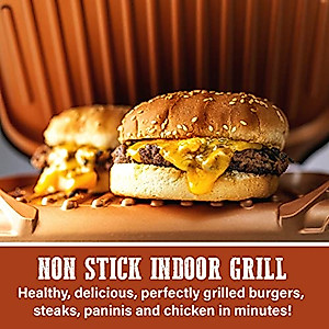 Gotham Steel Electric Grill Low Fat Multipurpose Sandwich Grill with Nonstick Copper Coating – As Seen on TV Large