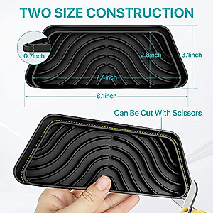 Total Upgraded Refrigerator Drip Catcher,Two-Pack Mini Refrigerator Drip Trays for Refrigerator Water Dispenser Drip Collector, Prevents Water Splashes, Water Spots and Spills (Rectangular Black)