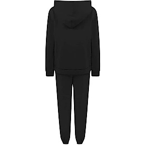 Hemlock Women 2 Piece Outfit Set Solid Color Tracksuit Fall Winter Sweatsuit Women Tops Hood Pullover Long Pants Lounge Wear