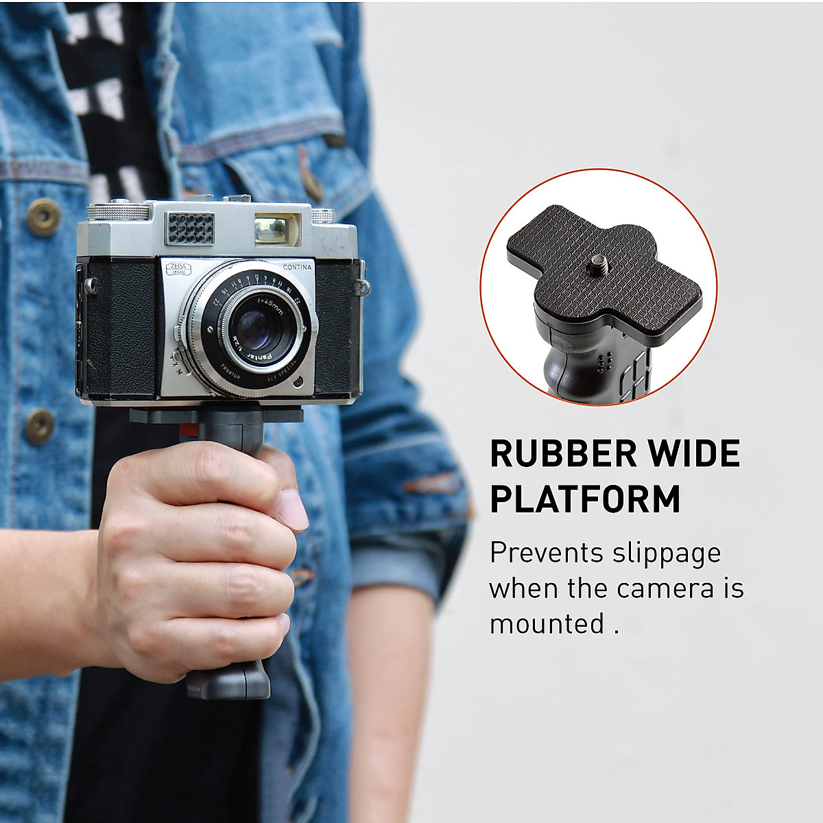 P&C Pistol Grip Camera Handle Grip Stabilizer, Standard 1/4" Screw for DSLR / Mirrorless Camera, Video Stabilizer Handle, Compatible with Canon, Sony, Nikon, Gopro, 1/4" Screw Thread for Tripod