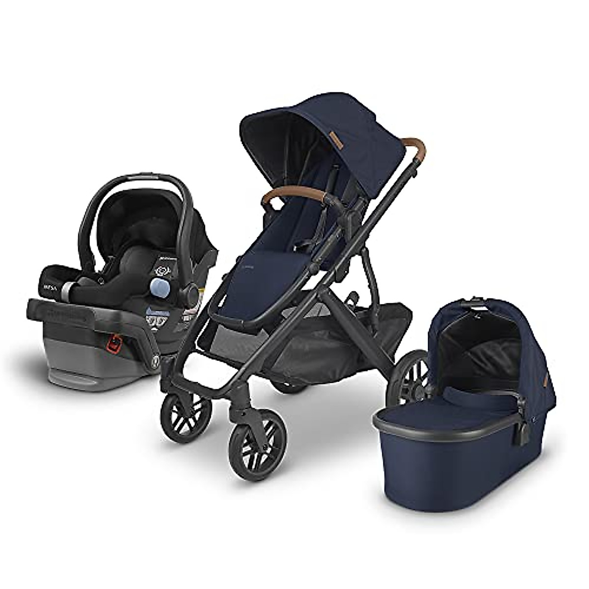 Vista V2 Stroller - NOA (Navy/Carbon/Saddle Leather) + MESA Infant Car Seat - Jake (Black)