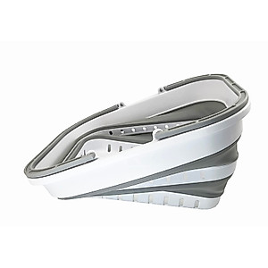 SAMMART Collpasible Shopping Basket 19L - Laundry Basket - Portable Outdoor Picnic Basket - Foldable Basket for Camping (White/Grey)