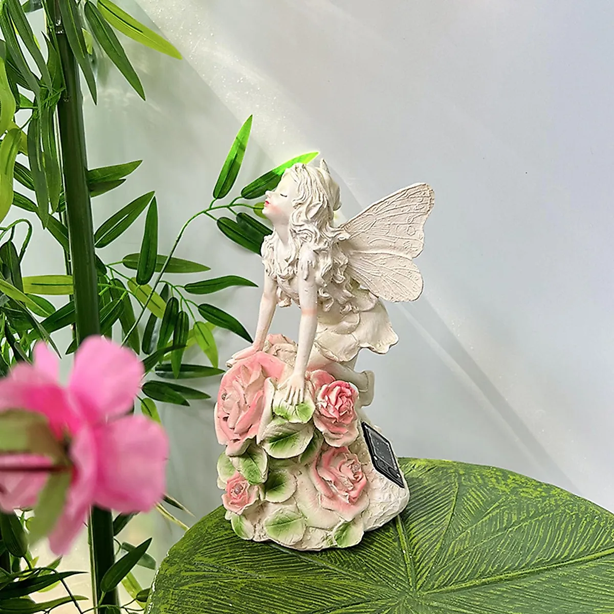 ANXPTIME Solar-Powered Flower Lamp Sturdy Resin Patio Lamp Unique Yard Ornament Garden Light Patio Villas Decoration Solar Lamp Outdoor Solar Light Yard Light Decorative Light