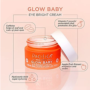 Pacifica Beauty | Glow Baby VitaGlow Hydrating Face Moisturizer + Eye Cream Set | Vitamin C, Caffeine, Hyaluronic Acid | Brightening, Glowing | 100% Vegan and Cruelty Free | Clean Skin Care