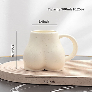 Funny Butt Coffee Mug, 3D Butt Ceramic Coffee Mugs, Novelty Gifts For Women and Men, Personalized Gifts For Your Friends, Family and Colleagues,Ceramic Female Body Vase Home Decor.(cream-coloured)