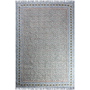 Boho Rug Area Rug Brown & Grey Handmade Dhurrie Rug Flat Weave Outdoor Beach Yoga Carpet Kilim Rugs for Bedroom Bathroom Lounge, Laundry Room 60x90 cm (2x3 Feet)