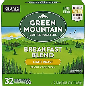 Green Mountain Coffee Roasters Breakfast Blend Keurig Single-Serve K-Cup Pods, Light Roast Coffee, 32 Count