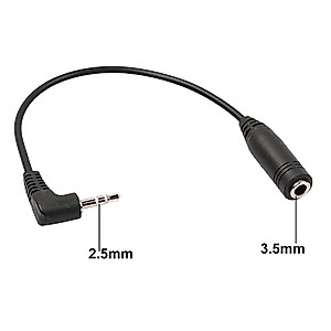 Miletine Black 2.5mm Male to 3.5mm Female Stereo Audio Jack Adapter Converter