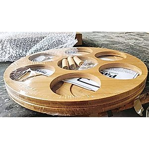 7 Bottles Coffee Syrup Rack- Rotating Syrup Bottle Holder Organizer- Kitchen Rack and Cobinet- Tabletop Freestanding Wine Rack- Lazy Susan for Bottle of Wine, Oil, Sauce, Alcohol