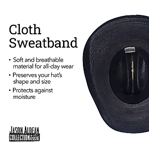 JA Men's Asphalt Straw Cowboy Hat Black X-Large