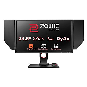 BenQ Zowie 24.5 inch 240Hz Esports Gaming Monitor, DyAc, 1080p, 1ms Response Time, Black Equalizer, Color Vibrance, S-Switch, Shield, Height Adjustable (XL2546) (Renewed)