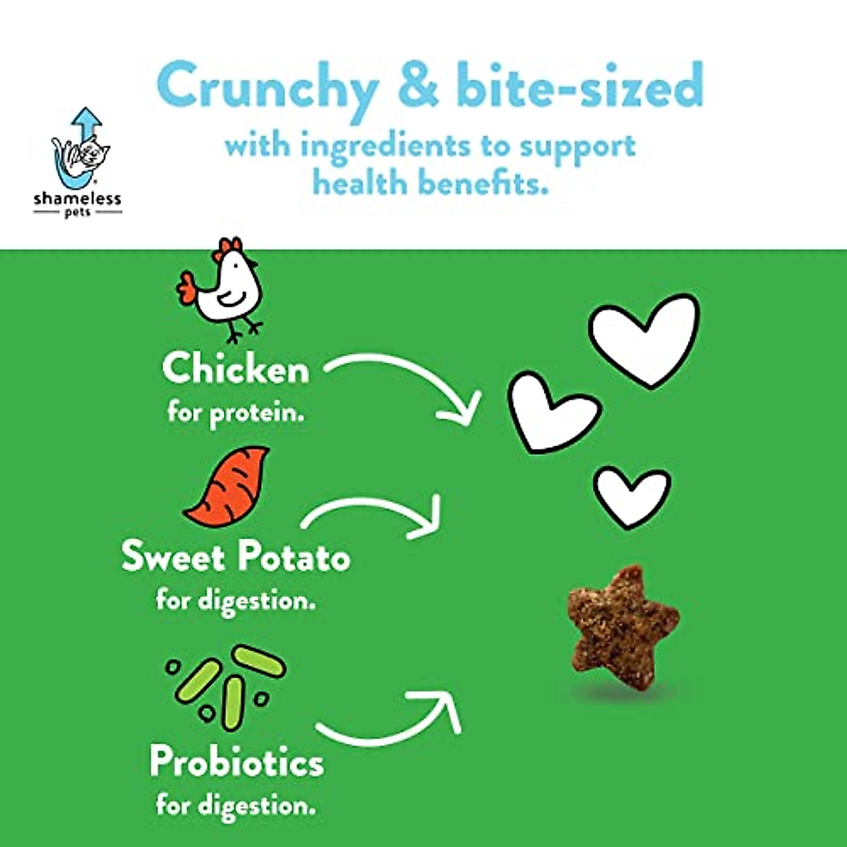 Shameless Pets Catnip Treats - Crunchy Cat Calming Treats with Digestive Support, Sustainable Upcycled Natural Ingredients & Real Chicken, Low Calorie Healthy Feline Food - Catnip N Chill, 14oz