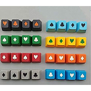 Mugen Custom Black Poker 4pc Keycaps Set for Cherry MX Switches - Fits Most Mechanical Gaming Keyboards - with Keycap Puller