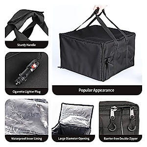 OLYDON Insulated Heated Delivery Bag with Handle - Portable Microwave Food Warmer, Collapsable Grocery Boxes - Picnic Lunch Pizza Container for Food Transport