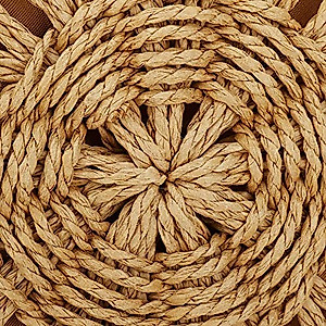 Straw Tote for Women, Crossbody Handwoven Rattan Straw Bag Summer Beach Carrying Shoulder Handbag(Coffee)