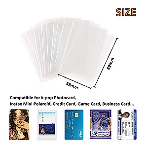 Neffliwe 300 Pcs Kpop Photocard Sleeves Card Sleeves PVC and Acid Free for Trading Cards Standard Kpop Photocards (58x89mm)